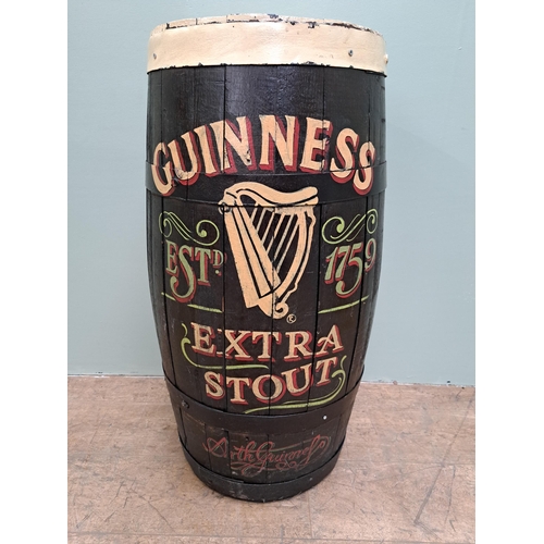 Painted Guinness barrel H 88cm x Dia 40cm . NOT AVAILABLE TO VIEW IN ...