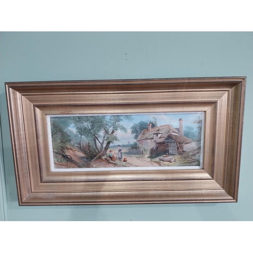 Watercolour Rural Scene after T J Rowbotham in gilt frame. {38 cm H x ...