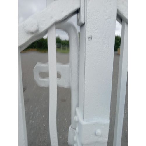 Edwardian forged iron riveted entrance gates. {H 220cm x W 463cm x D ...