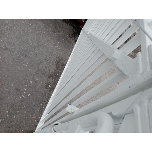 Edwardian forged iron riveted entrance gates. {H 220cm x W 463cm x D ...