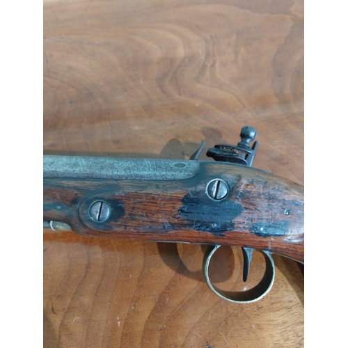 Early 19th C. brass and metal flintlock pistol stamped Rigby of Dublin ...