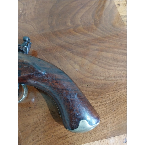Early 19th C. brass and metal flintlock pistol stamped Rigby of Dublin ...