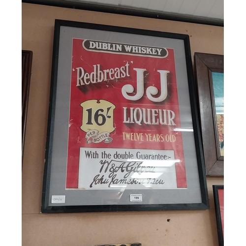 Redbreast Whiskey John Jameson Dublin framed advertising print. {66 cm ...