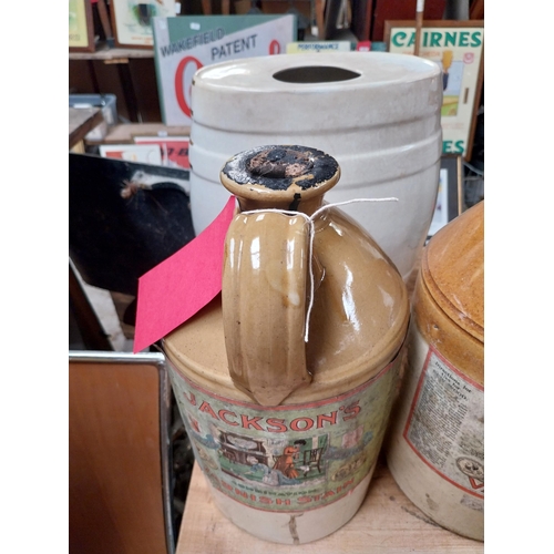 Two late 19th C./early 20th C. salt glazed stoneware Jars with original ...