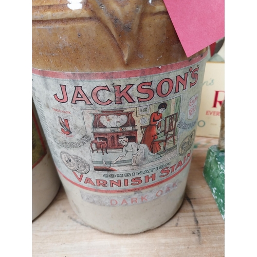 Two late 19th C./early 20th C. salt glazed stoneware Jars with original ...