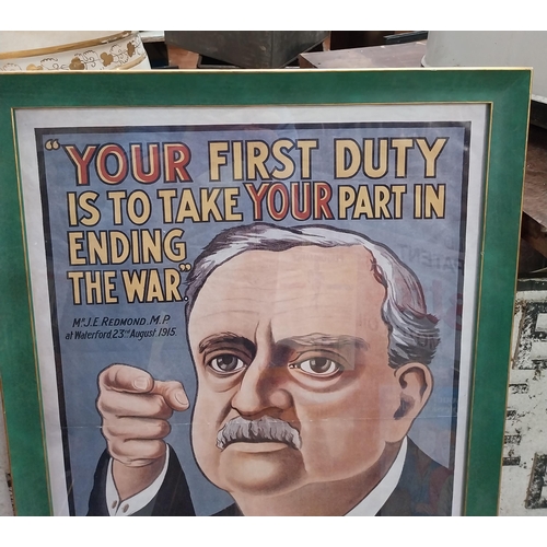 Your first duty is to join a regiment today John Redmond MP advertising ...