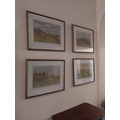 Set of four coloured Hunting prints, mounted in wooden frames. { 53cm H ...