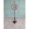 Good quality William IV rosewood pole screen with inset tapestry panel ...