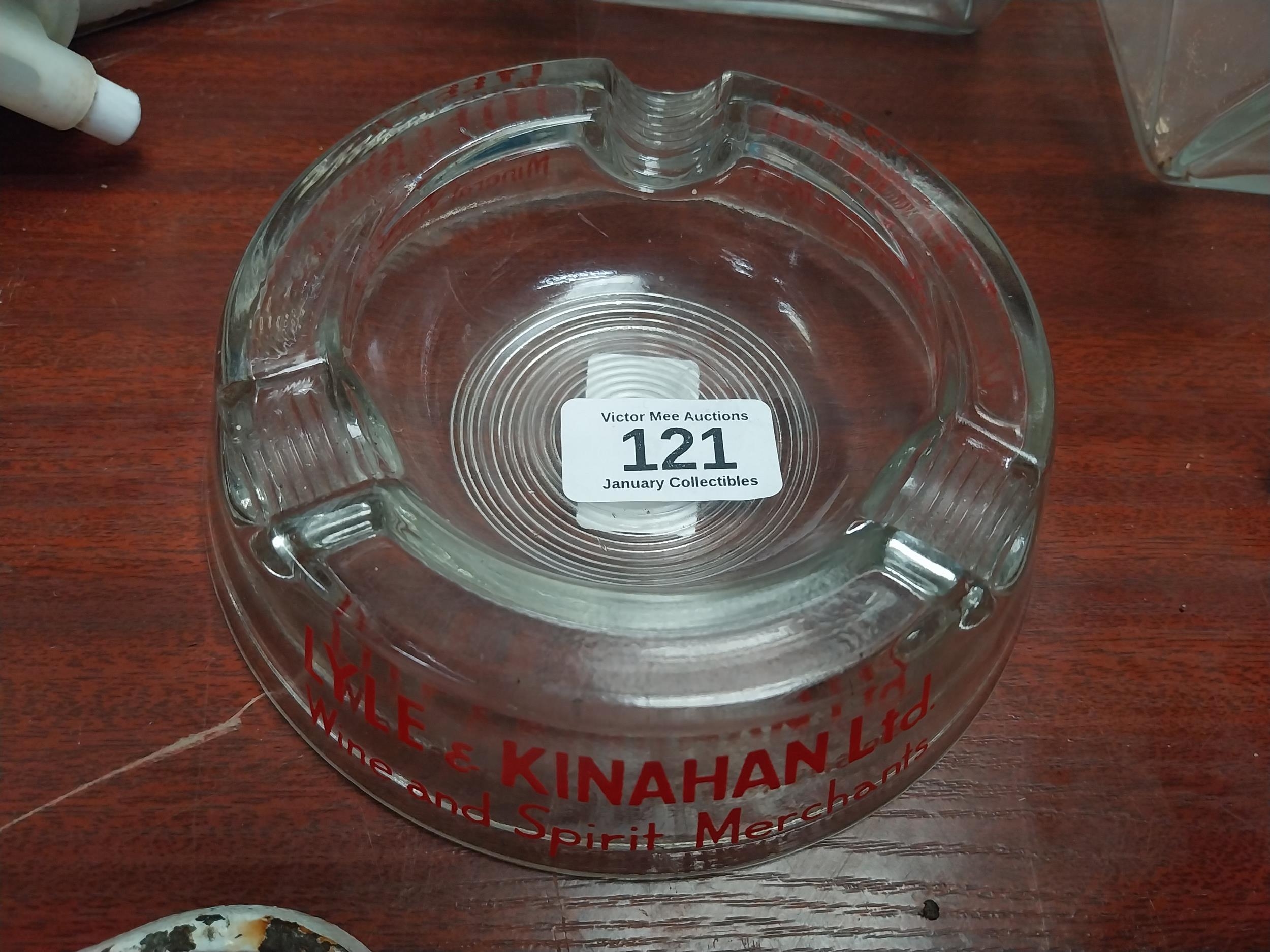 Lyle and Kinahan Cullingtree Road Belfast glass advertising ashtray. {4 ...