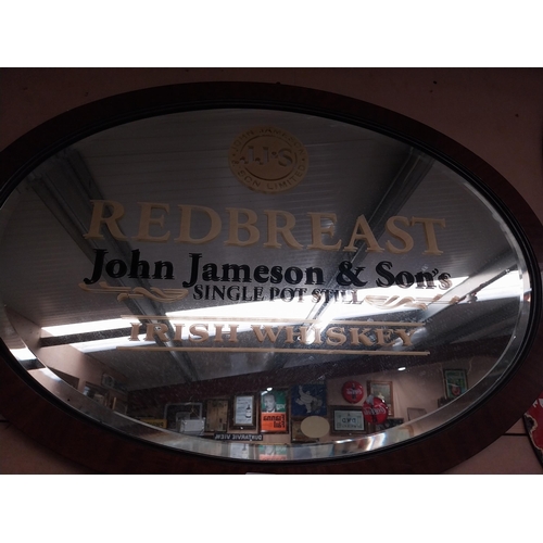 John Jameson and Sons Redbreast Whiskey framed advertising mirror. {68 ...
