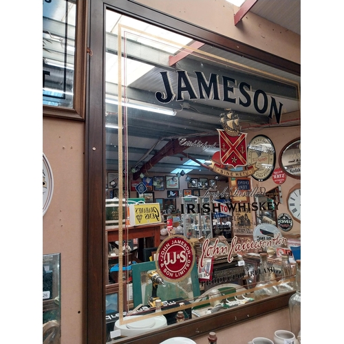 Jameson Whiskey advertising mirror in mahogany frame. {151 cm H x 153 ...