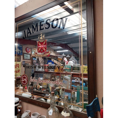 Jameson Whiskey advertising mirror in mahogany frame. {151 cm H x 153 ...