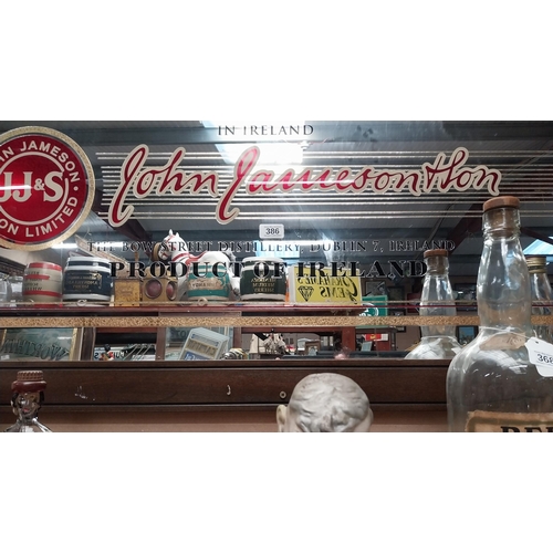 Jameson Whiskey advertising mirror in mahogany frame. {151 cm H x 153 ...