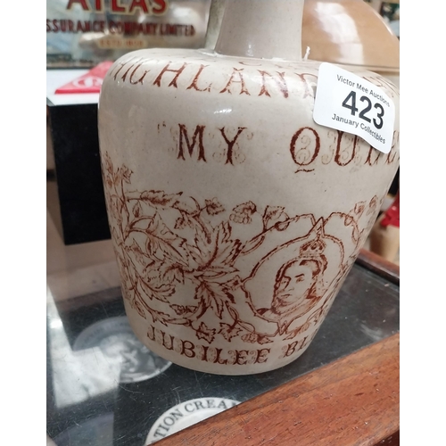 Early 20th C. The Cream of the Highland Whiskey My Queen stoneware ...