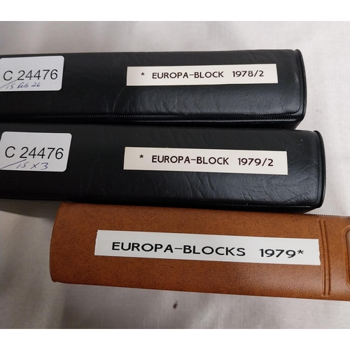 Three albums of European souvenir sheet stamps 1978, 1979 & 1979 - 1980,