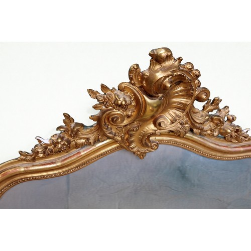 19th C. giltwood overmantel mirror. {148 cm H x 86 cm W}. NOT ON SITE ...