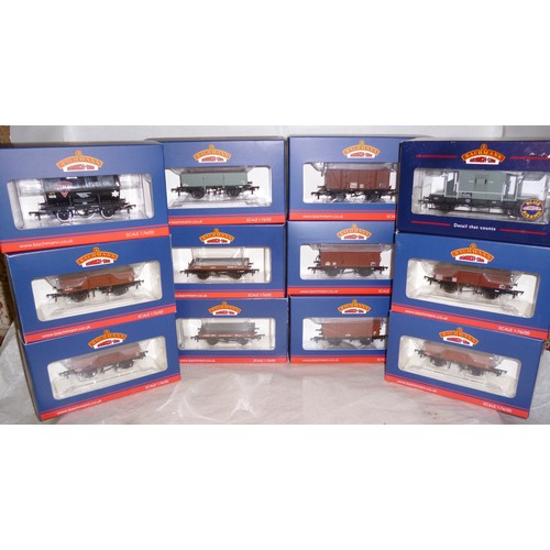 Bachmann OO Gauge Goods Wagons comprising 38-779 Fina Tanker, 37-477A ...