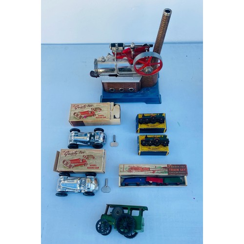 Assorted lot to include a Wilesco live steam engine, 2x Lesney no.14 ...