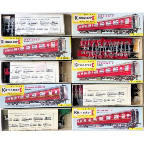 KITMASTER TT gauge Coach Kits comprising: 1 x No. 18 BR maroon Corridor ...