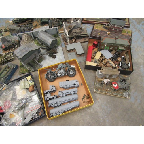 KIT BUILT MILITARY related dioramas and vehicles. Poor to Good ...