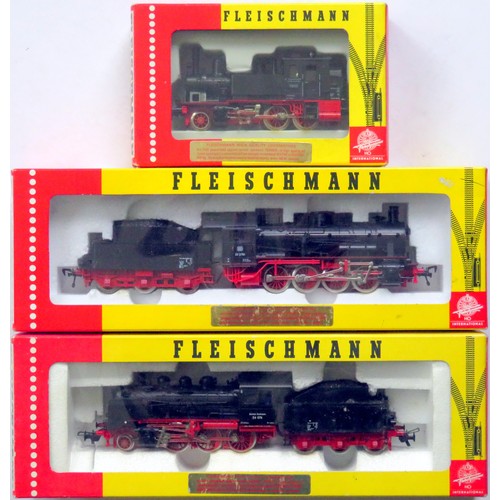 FLEISCHMANN HO DB 2-rail Steam Locos comprising: 4140 Class BR 24 074 2 ...