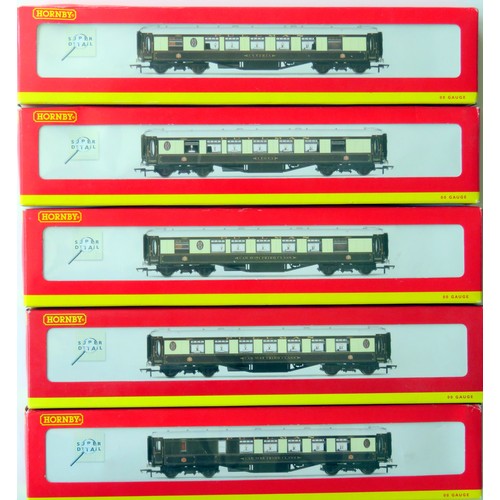 HORNBY 00 gauge 5 x brown and cream Pullman Cars comprising: R4143 1st ...