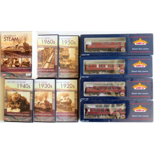 BACHMANN 00 gauge 4 x BR Mk.1 maroon Coaches comprising: 39-226 Brake ...