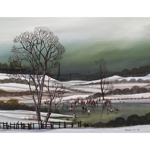 ARR Brian Shields 'braaq' (1951-1997), Winter landscape with figures ...