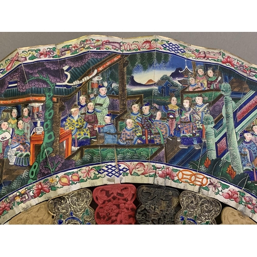 A Fine Chinese Mandarin fan, 19th century, c 1840, Qing Dynesty, with a ...