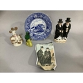 A Victorian Jones and Son blue and white transfer printed plate with a ...