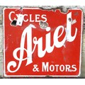 Ariel Cycles & Motors, double sided red and white enamel sign, some ...