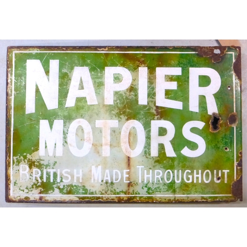 Napier Motors Enamel Sign – British Made Throughout. A two colour ...