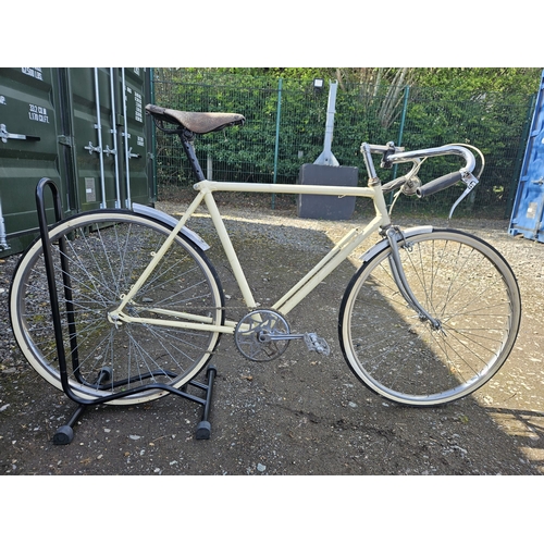 Vintage Raleigh Single Speed Racing Bicycle, Cream Paint. Single Speed ...