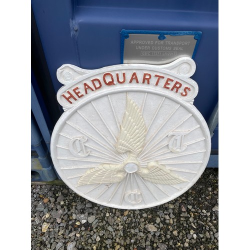 Plaster CTC Headquarters Sign. This Item Cannot Be Shipped