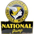 National Benzole Mixture Pump Enamel Sign, 27" x 29" UK In House ...
