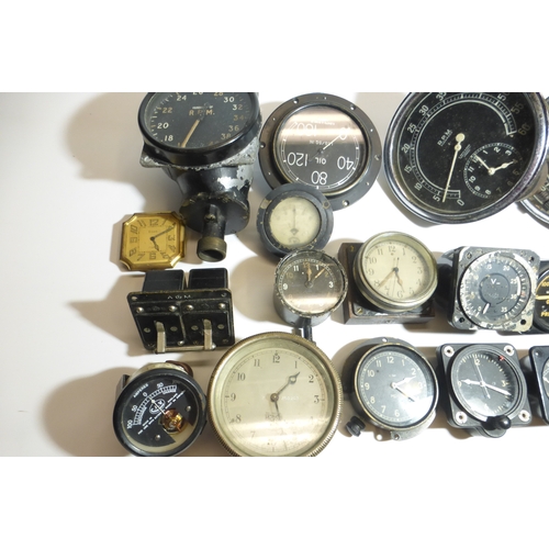 Dashboard Instruments. A collection of both motor car and aircraft ...