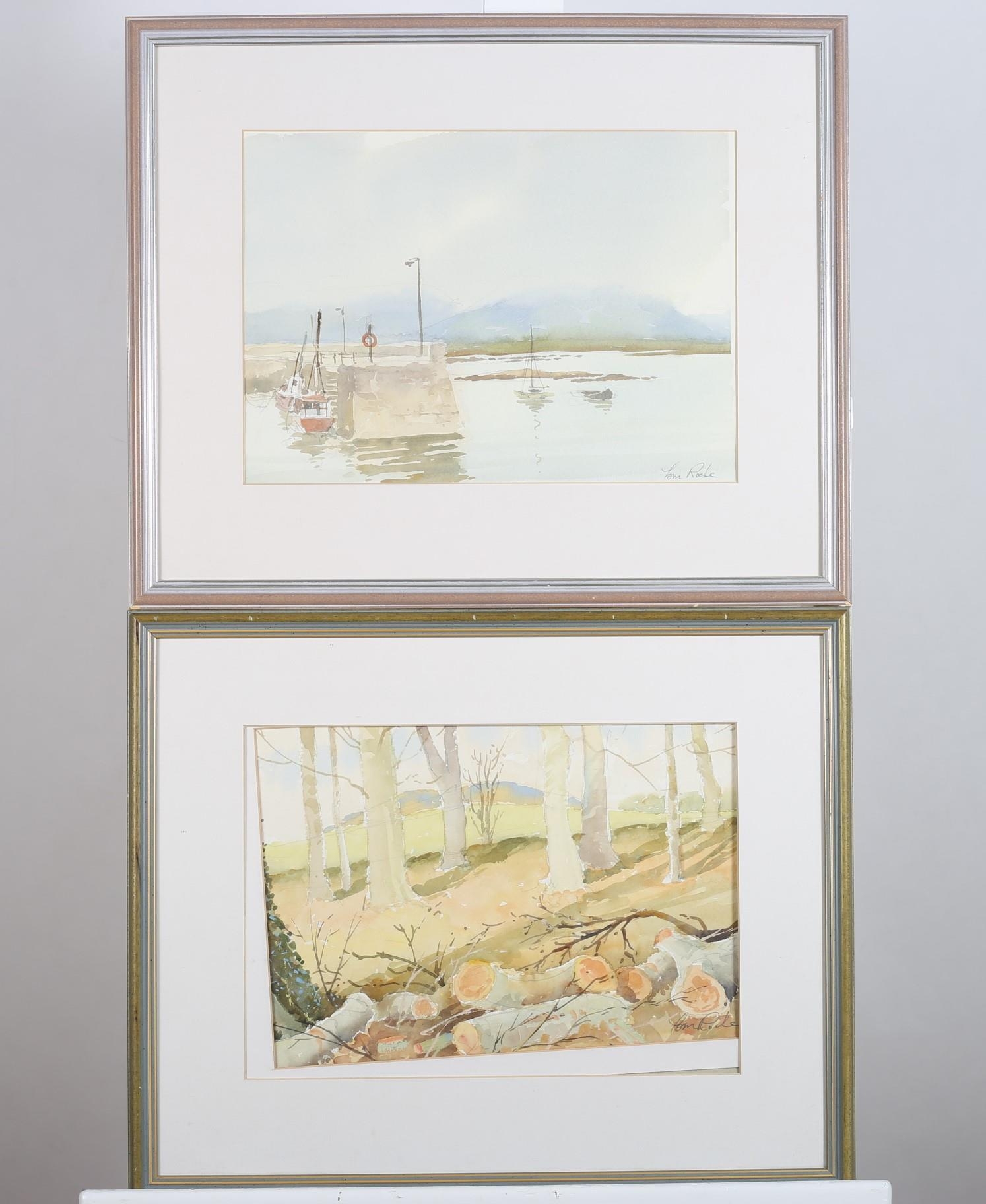 TOM ROCHE Roundstone Harbour A Watercolour Signed lower right 27cm (h ...