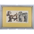 ALICE HANRATTY Leopard and Goat A coloured etching Limited edition 4/6 ...
