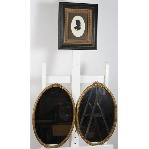 A FRAMED SILHOUETTE OF A FEMALE Monogrammed F.R. 19cm (h) x 14cm (w ...