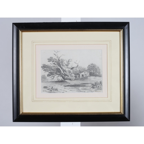 H. VARLEY Landscapes with Figures on a Path in a woodland setting ...