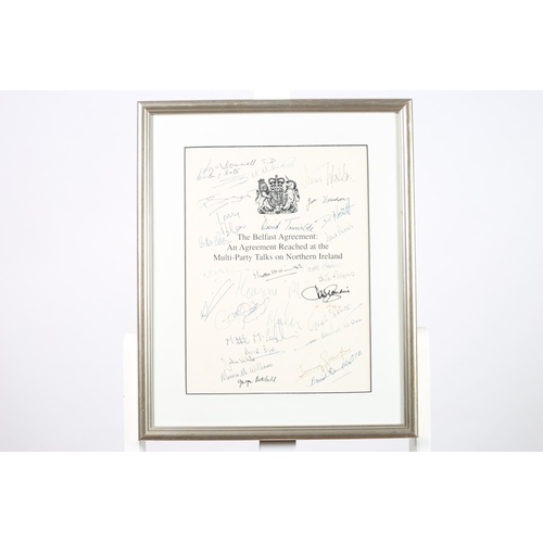 1998 (10TH APRIL) GOOD FRIDAY AGREEMENT FACSIMILE SIGNATURE SHEET 39cm ...