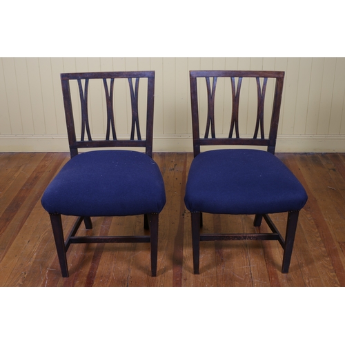 A PAIR OF 19TH CENTURY MAHOGANY FORK BACK DINING CHAIRS with ...