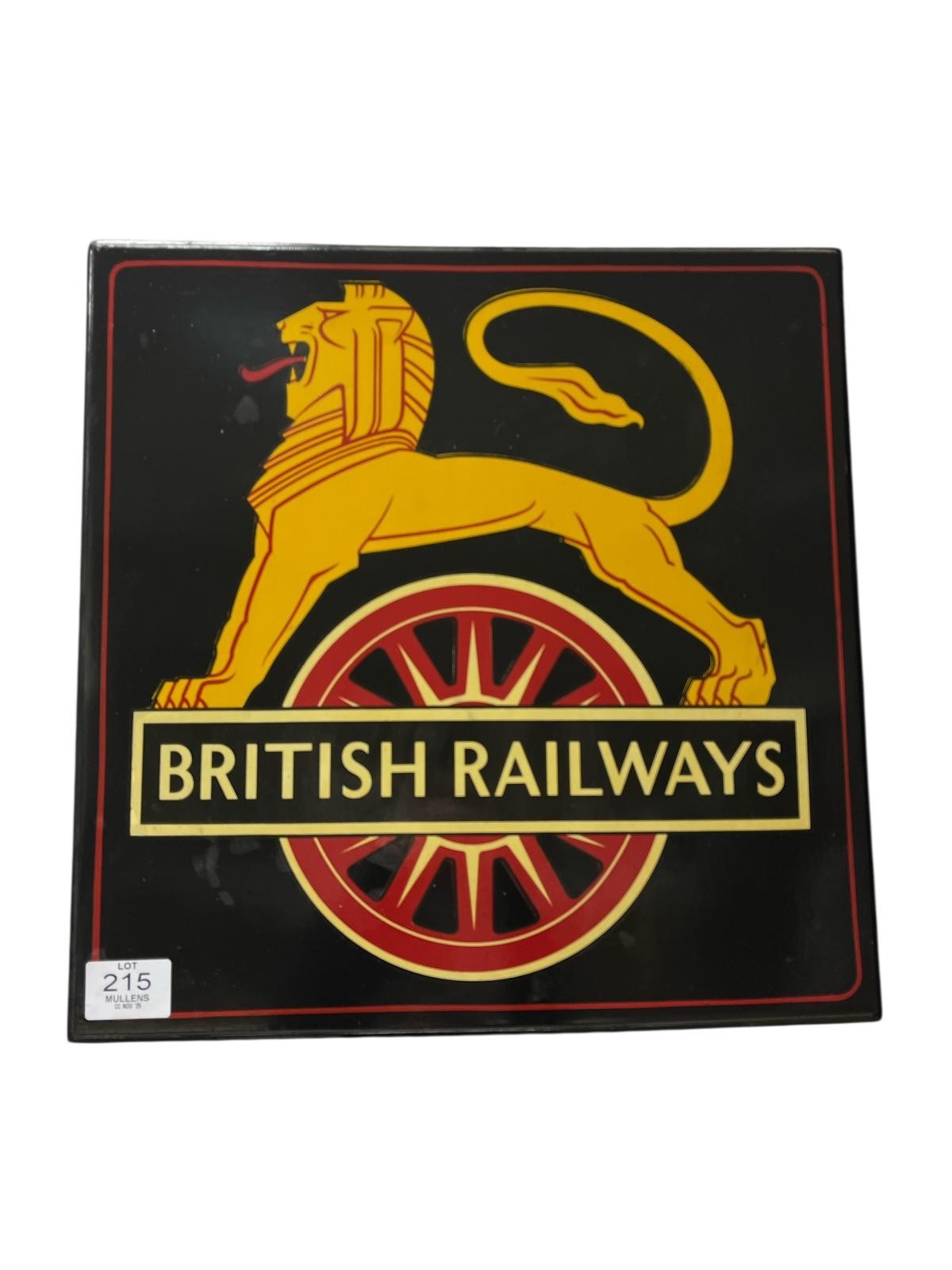 BRITISH RAILWAYS INSIGNIA on board 46cm (h) x 45cm (w)