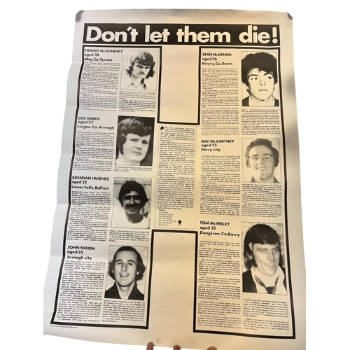 THE TROUBLES 1980 Poster: Don't let them die! includes photographs and ...