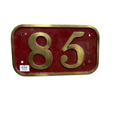 LOCOMOTIVE CABSIDE NUMBER PLATE 85 25cm (h) x 43cm (w)