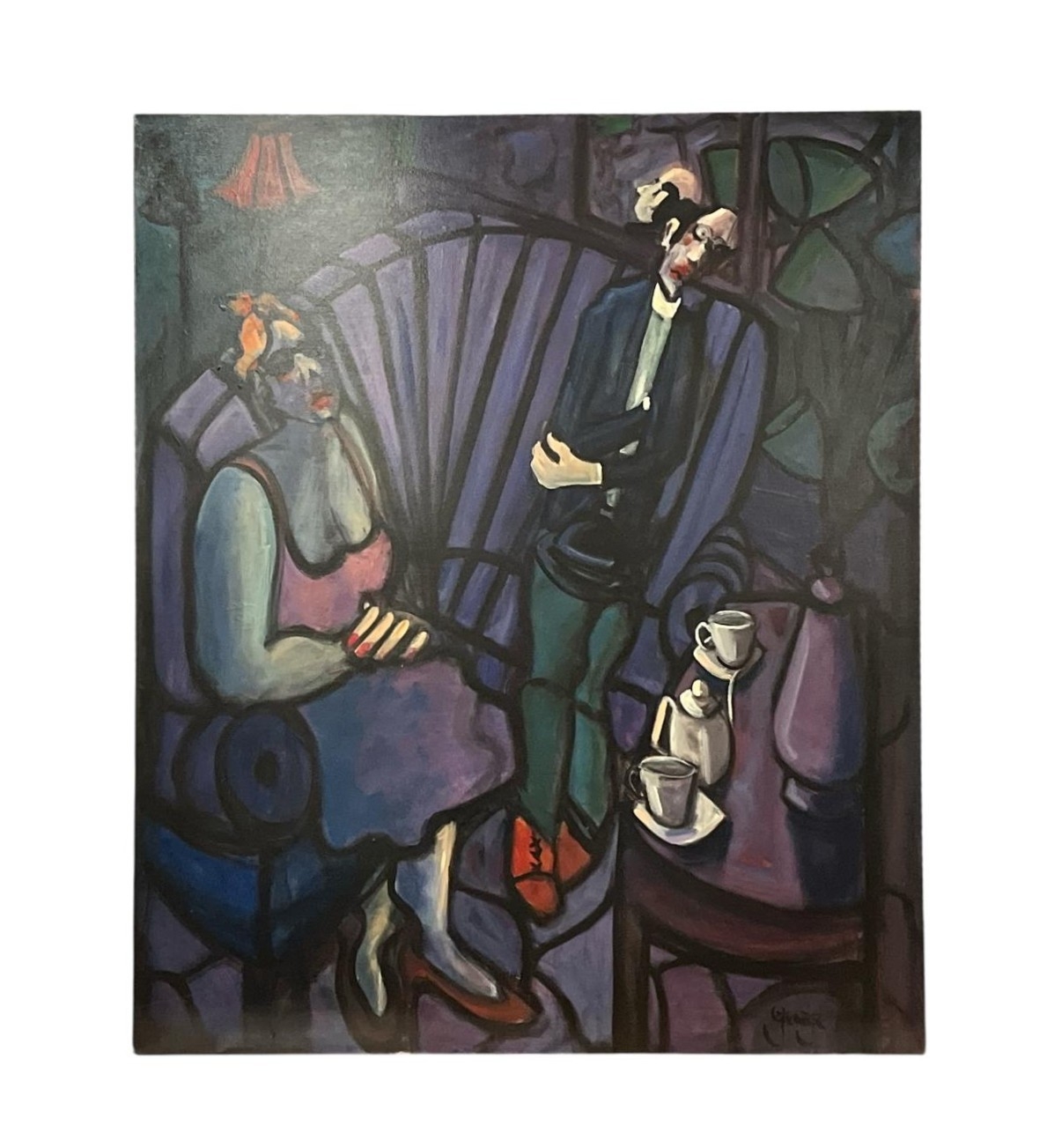 GEORGE DUNNE A Session Oil on canvas Signed lower right 110cm (h) x ...