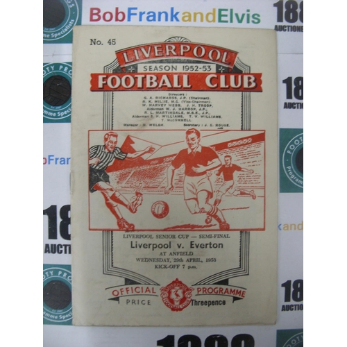 LIVERPOOL SENIOR CUP SEMI-FINAL, 1952/1953, a football programme from ...