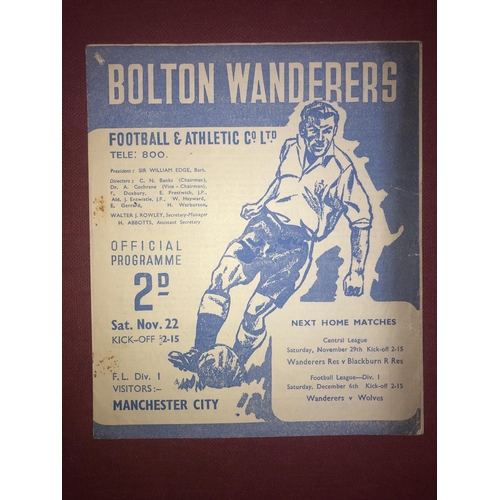 BOLTON WANDERERS, 1947/1948, a football programme from the game versus ...