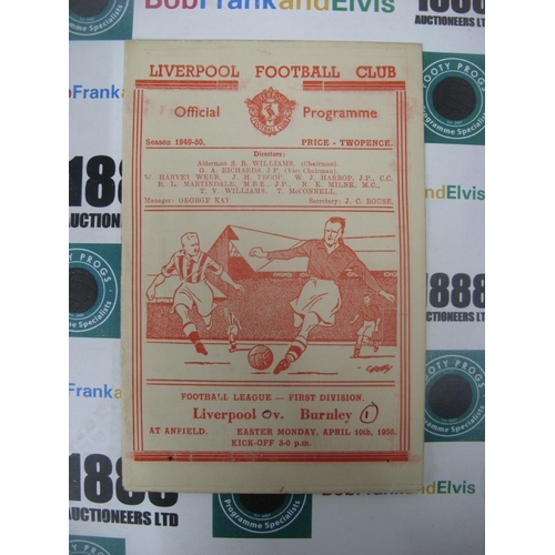 LIVERPOOL, 1949/1950, a football programme from the fixture versus ...