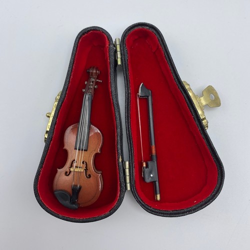 Beautiful Miniature Double Bass, Violins, Banjo & Spanish Guitar. VG ...
